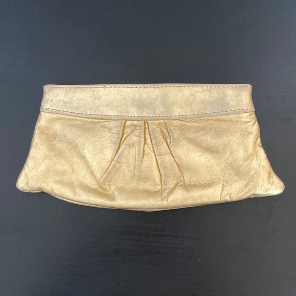 Lauren Merkin | Bags | Lauren Merkin Leather Metallic Gold Clutch ...